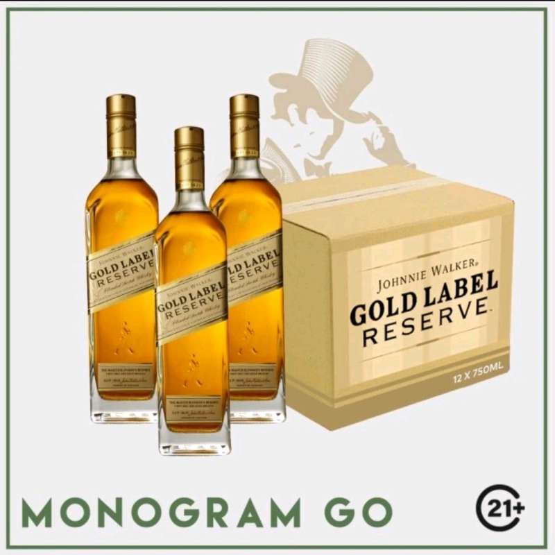 Jual Johnnie Walker Gold Label 750ml 1 Karton Isi 12 Botol Di Seller