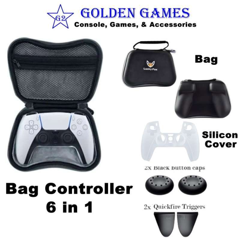 Promo Lucky Fox Ps5 Dualsense Controller Bag Carrying Case 6 In 1 Kit ...