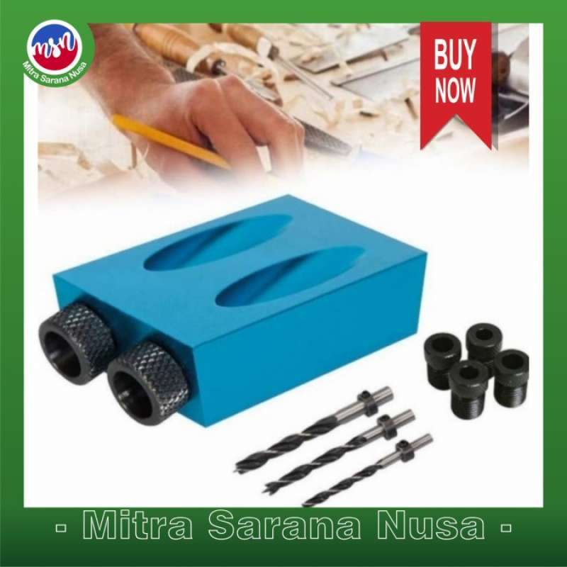 Promo Pocket Hole Jig Set Dowel Alat Bantu Bor Miring Kayu Diskon 17% ...