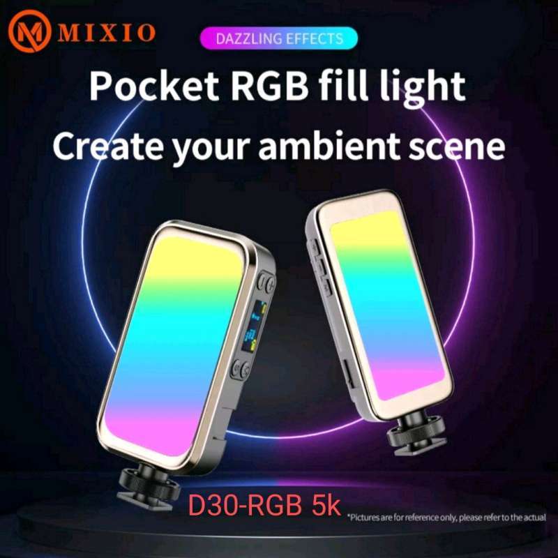 Jual Mixio D30-rgb 20 Light Effect Lampu Pocket Led Vlog Video Dimmable ...