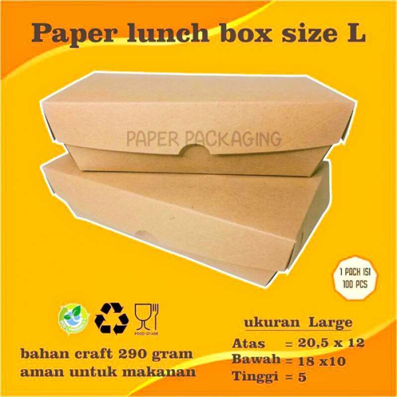 Jual Paper Lunch Box L Kotak Makan Food Grade Dus Kemasan Makanan ...