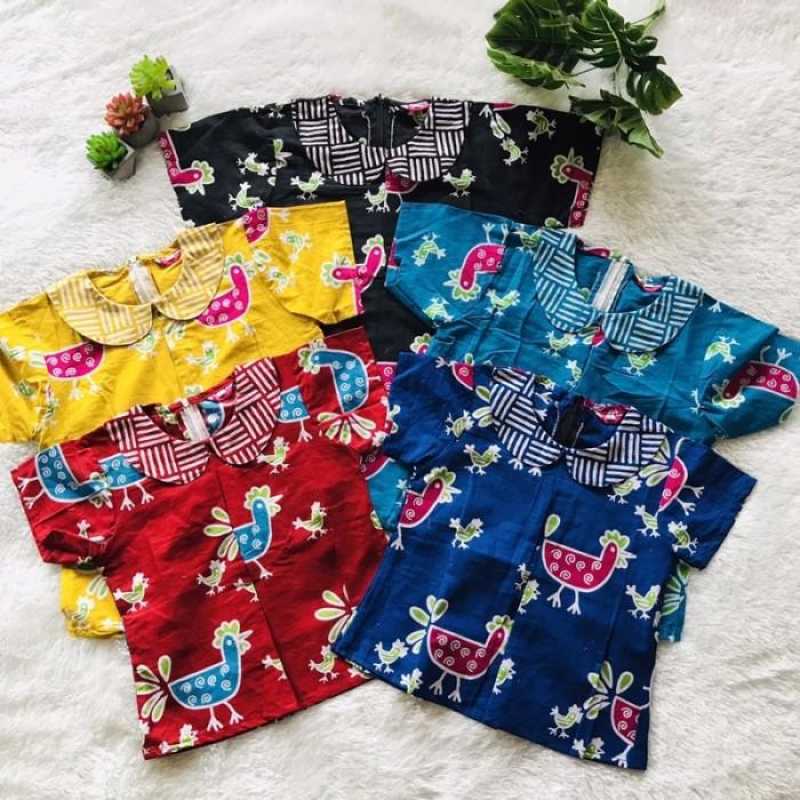 Jual Blus Batik Anak Perempuan Original Motif Ayam Ready Kemeja Batik ...