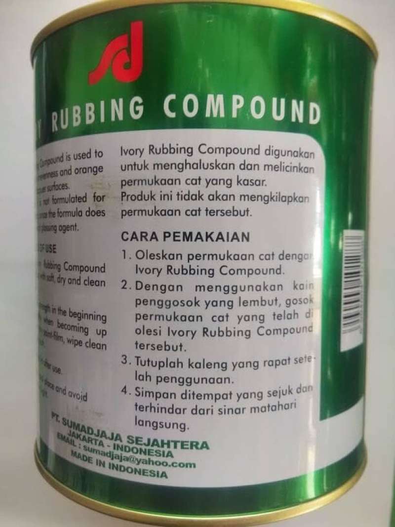 Jual Rubbing Compound Ivory Warna Putih 1 Kg / Kompon Putih Untuk Poles ...