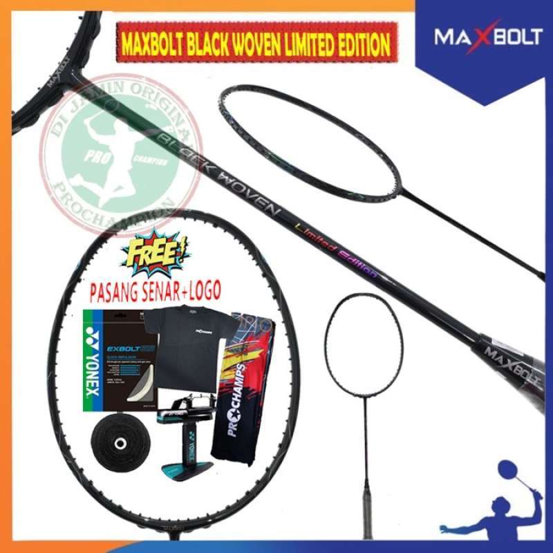 Jual Maxbolt Black Woven Limited Edition Raket Badminton Original - Pkt ...