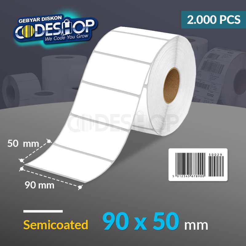 Promo Codeshop Label Semicoated 90 x 50 mm 1 Line Stiker Printer ...
