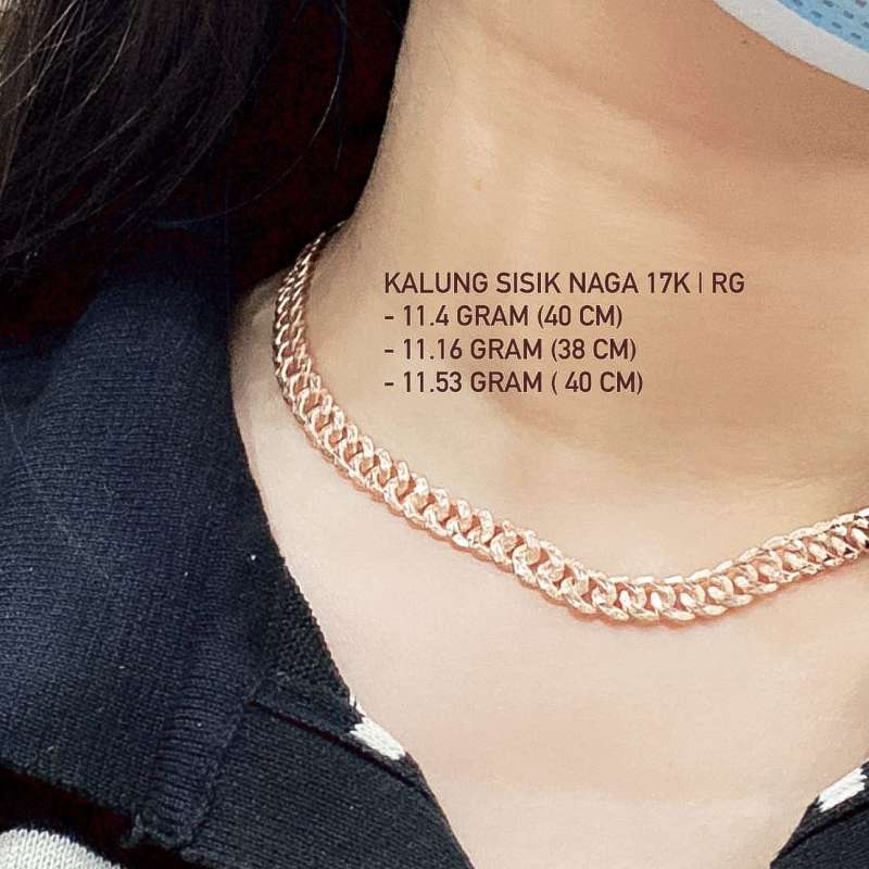 Jual Kalung Emas Asli Kadar 75 17k Rosegold Sisik Naga Lepes Ukir ...