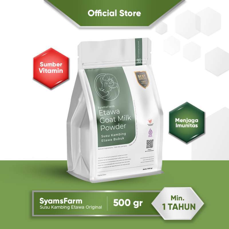 Jual SyamsFarm Susu Kambing Etawa Bubuk 500 gram 1/2 Kg Rasa Original ...