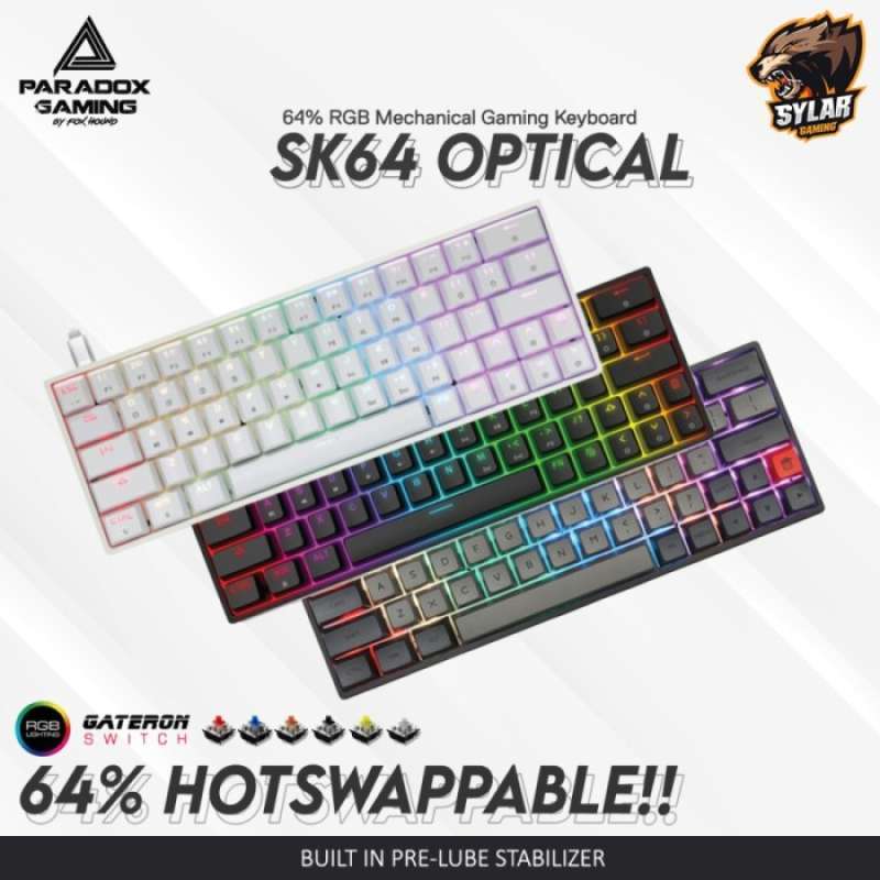 Promo Paradox Gaming Sk64 Optical Rgb Mechanical Gaming Keyboard Diskon ...