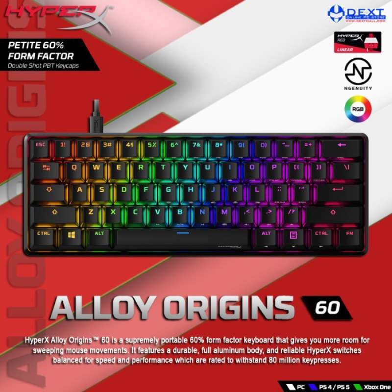 Promo Hyperx Alloy Origins 60 Mechanical Gaming Keyboard Diskon 17% di ...