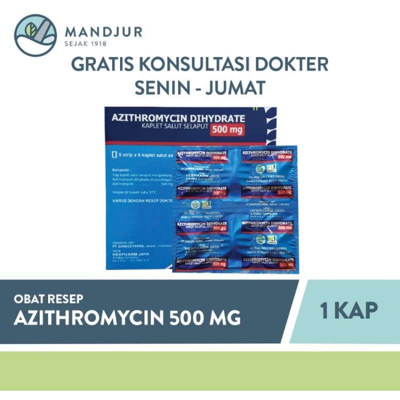 Jual Azithromycin 500 mg 1 Kaplet di Seller Apotek Mandjur Official ...