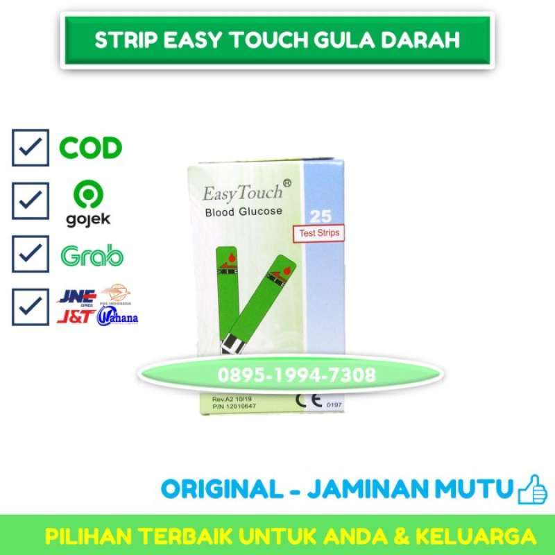 Jual Refill Easy Touch Strip Gula Darah Blood Glucose Test Strip Isi 25 ...
