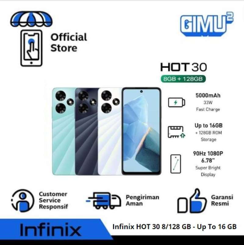Promo Infinix Hot 30 8/128GB -Up To 16GB- 50 MP Camera- 8/128 Garansi ...