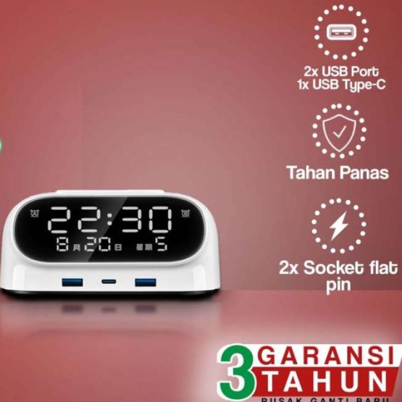 Promo Gongniu Jam Meja Alarm Digital Pintar Desktop USB Port Smart ...