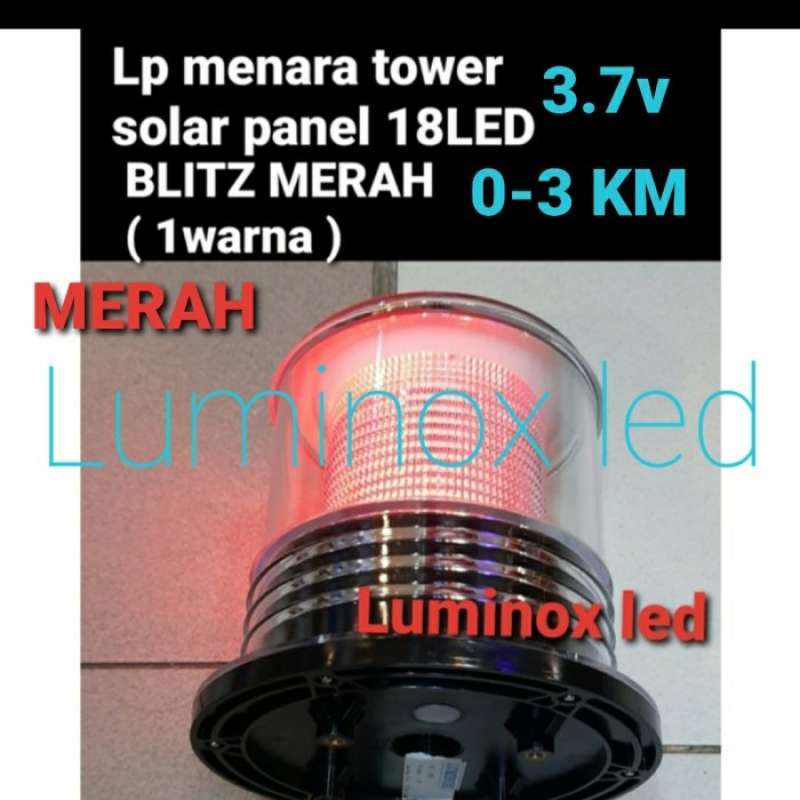 Promo Lampu Signal Tower Menara 1Warna 18Led Solar Panel Surya Matahari ...