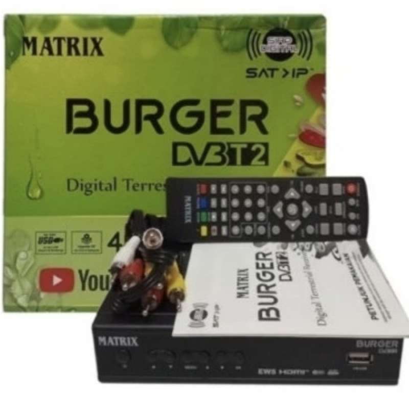 Promo SET TOP BOX MATRIX BURGER HIJAU / STB DVB T2 / Set box tv digital Diskon 29% di Seller KSM ...