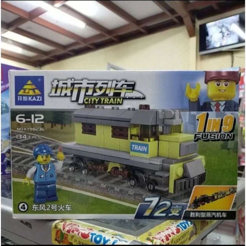 Jual mainan balok edukasi brick miniatur kereta api lokomotif city train kazi ky98236 1in9 ...