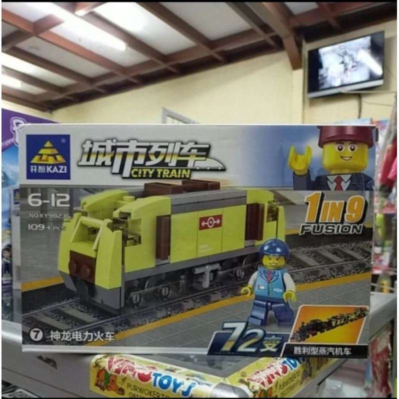 Jual mainan balok edukasi brick miniatur kereta api lokomotif city train kazi ky98236 1in9 ...