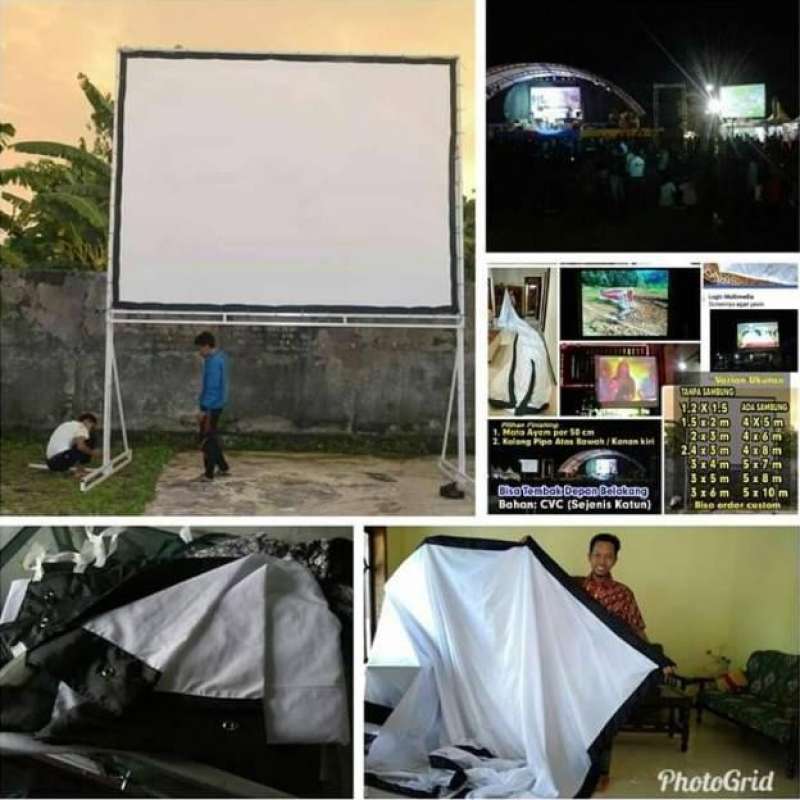 Promo Layar proyektor/screen proyektor 3x5 meter tanpa sambungan Diskon ...