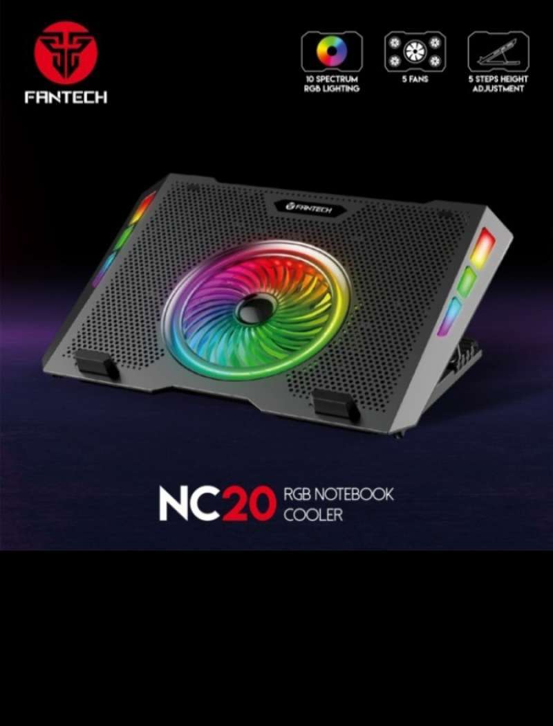 Promo Fantech NC20 RGB Gaming Cooler Pad/ Cooling Pad/ Fan Laptop 14 ...