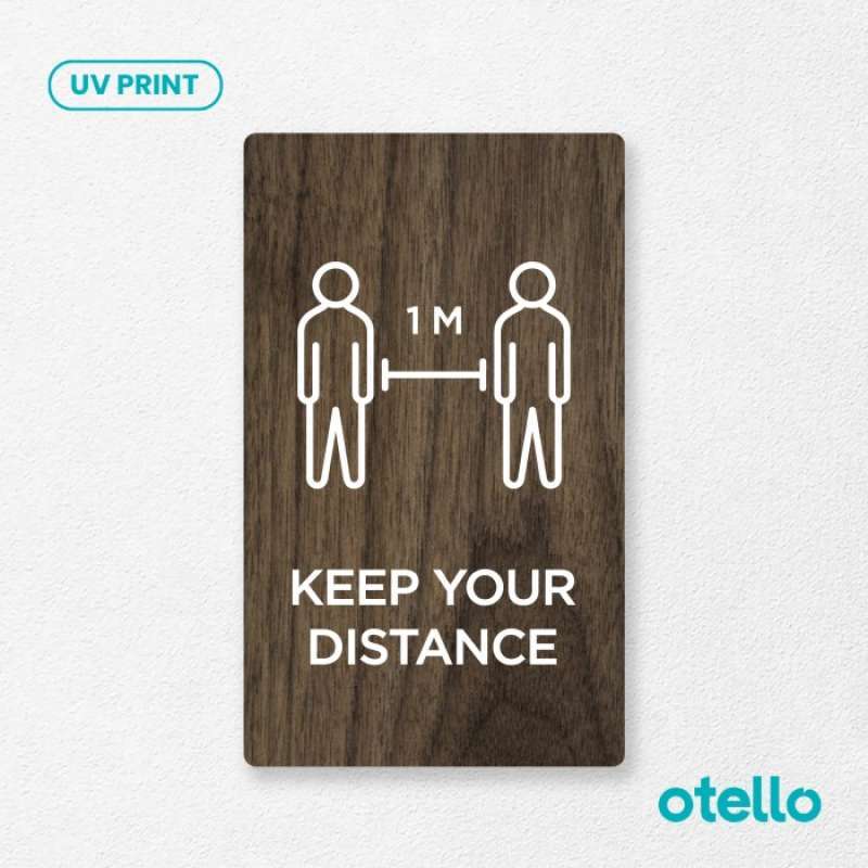 Jual Keep Your Distance Sign Board Kayu Print Signage Label Peringatan ...