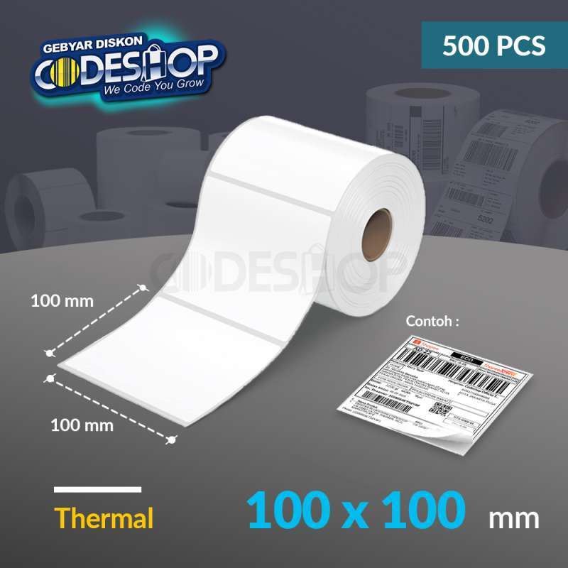 Jual Codeshop Label Thermal 100 x 100 mm 1 Line Stiker Printer Barcode Core 1 Inch Isi 500 Pcs ...