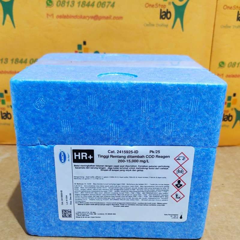Promo HACH 2415925 COD Reagent Digestion Vial HR+ pk/25 High Range Plus ...