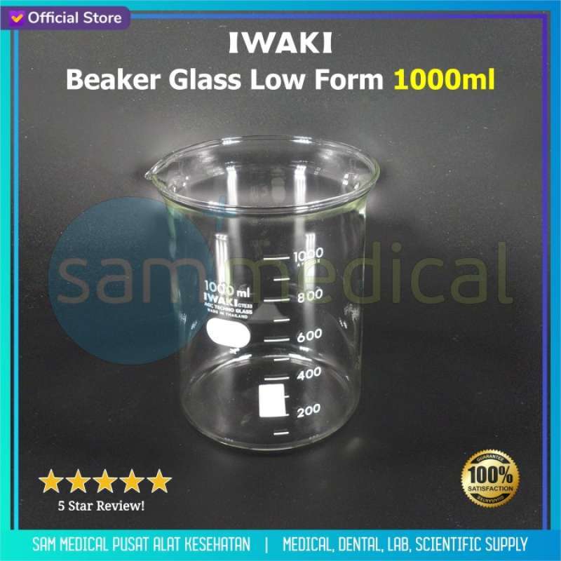 Promo Iwaki Pyrex Beaker Glass Low Form/ Gelas Kimia / Gelas Takar 1 Liter Diskon 23% di Seller ...