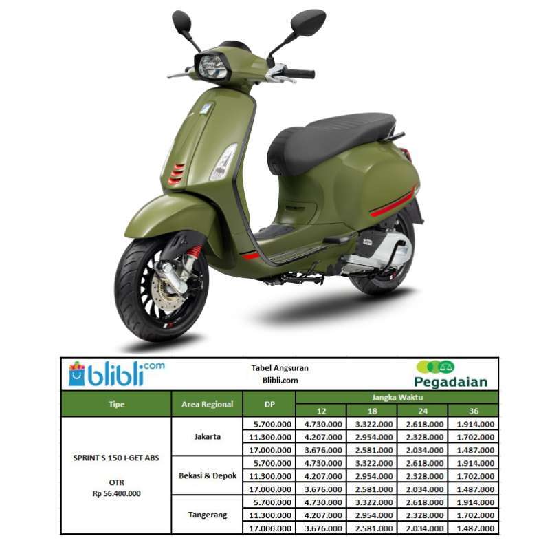 Jual Pegadaian - [dp] Vespa Sprint S 150 I-get Abs Sepeda Motor [otr Jadetabek] - 20% 12 Green ...