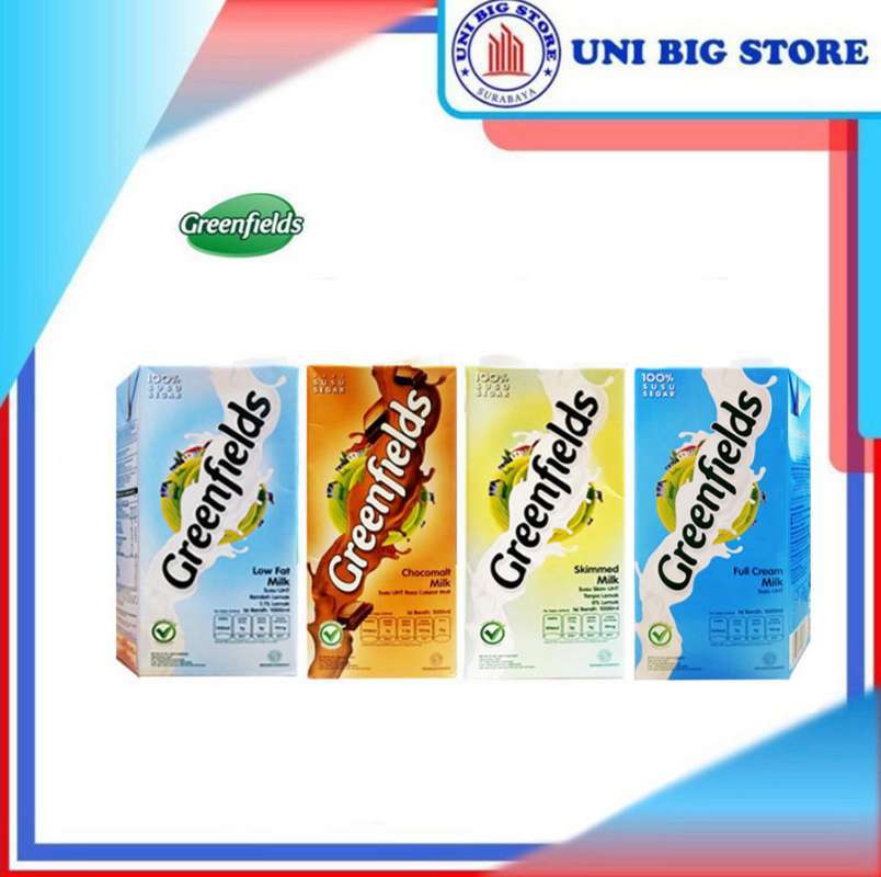 Jual Susu Greenfields Uht Full Cream Choco Malt Low Fat Skim Milk 1 Liter Di Seller Uni Big ...