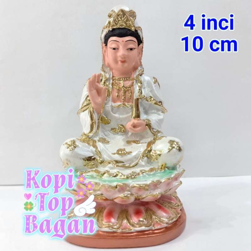 Promo Patung Kwan im Pu Sa fiber 4 inci putih rupang Guan Yin Kuan Im ...