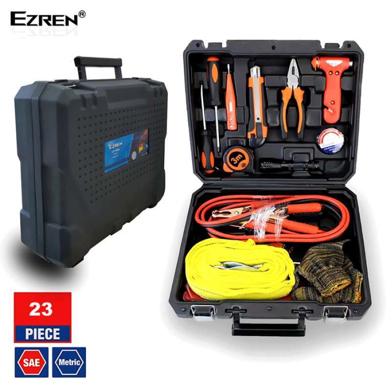Promo Ezren EZ-4001 Toolbox 23 in 1 Lengkap Kabel Jamper Aki Mobil ...
