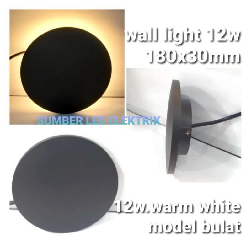 Promo lampu dinding led model bulat 12w 12watt wall light minimalis ...
