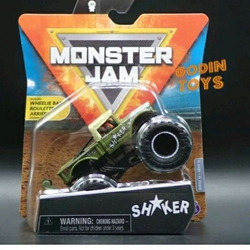 Promo Monster Jam 2021 Shaker Mix 16 Spin Master Trucks Wheelie Bar ...