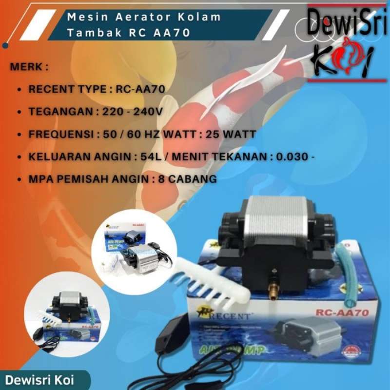 Promo Mesin Aerator Recent Rc-Aa70 Pompa Udara Gelembung Kolam Ikan ...