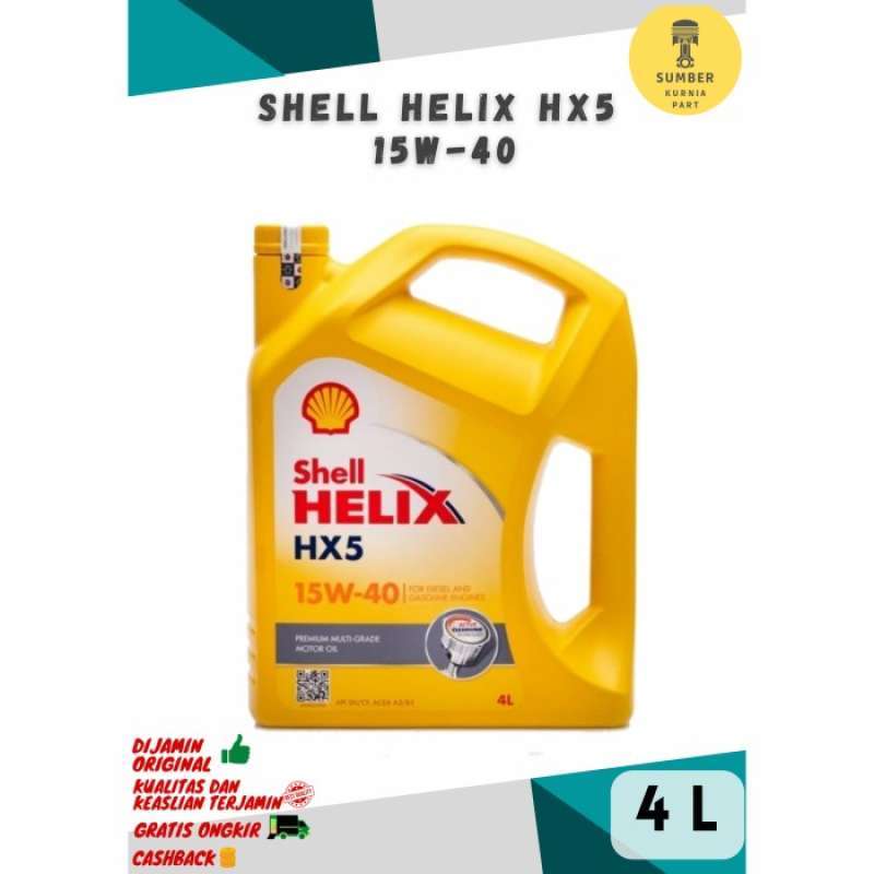 Promo Shell Helix Hx5 15W 40 4L Original Scan Barcode Diskon 26% di ...