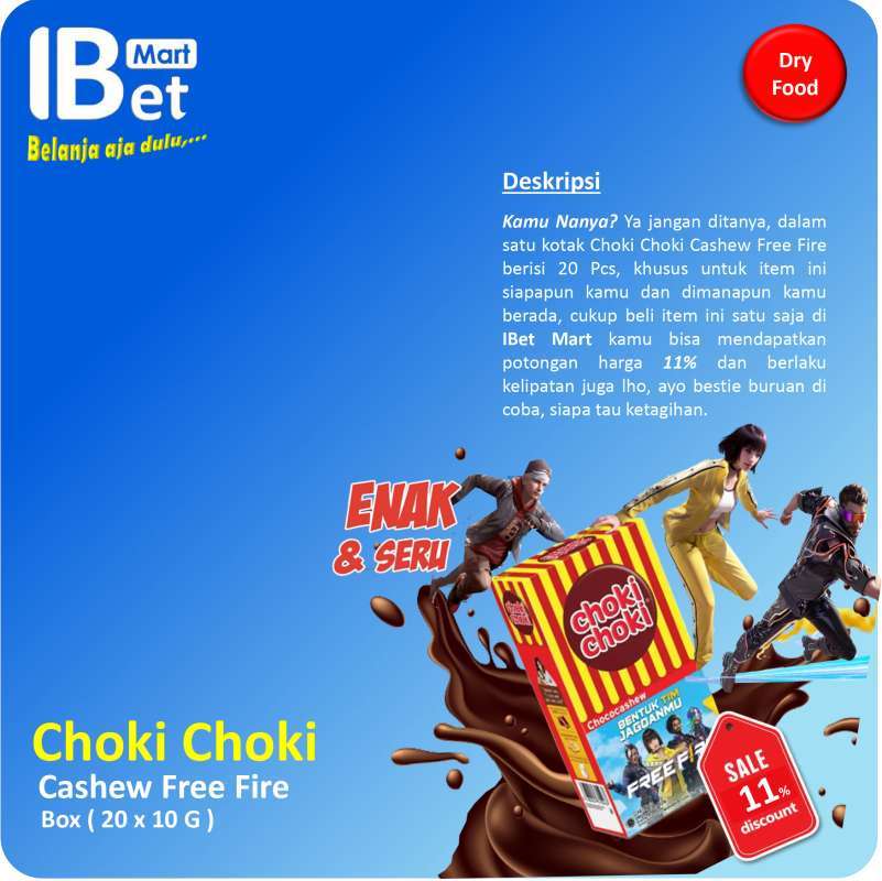 Jual Choki Choki Cashew Free Fire Box ( 20 X 10 G ) Di Seller Ibet Mart ...