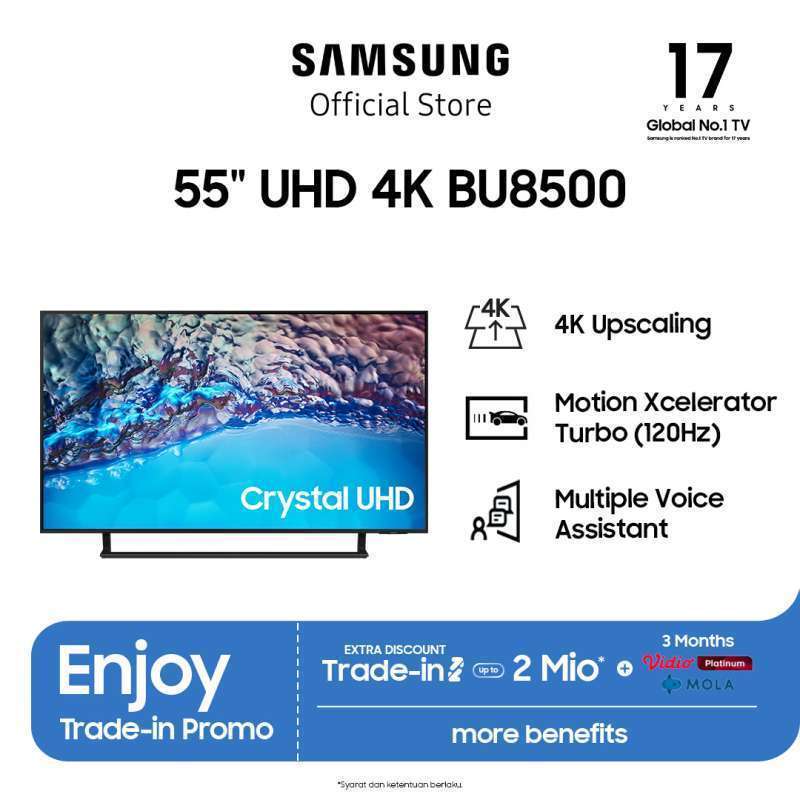 Promo Samsung Smart TV 55 inch Crystal UHD 4K BU8500 dengan AirSlim Design - UA55BU8500KXXD ...
