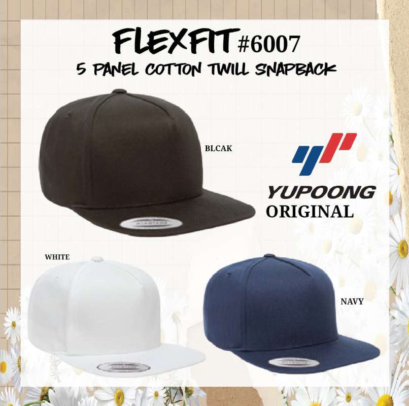 Jual Topi Flexfit 5 Panel Cotton Twill Snapback 6007 Original Di Seller ...