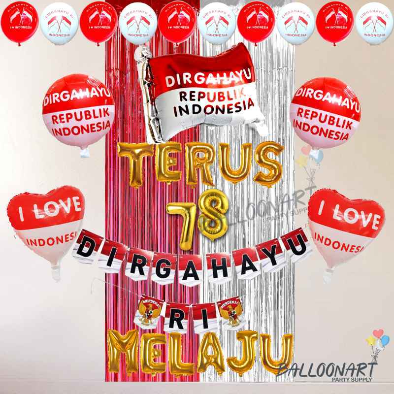 Jual DIRGAHAYU BANGKIT DEKORASI SET/BALON DIRGAHAYU/BALON 17 AGUSTUS di ...