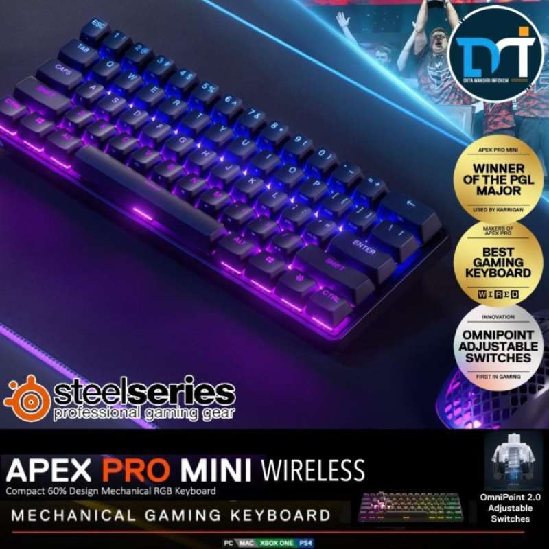 Jual Steelseries Apex Pro Mini Wireless - 60% Mechanical Gaming ...