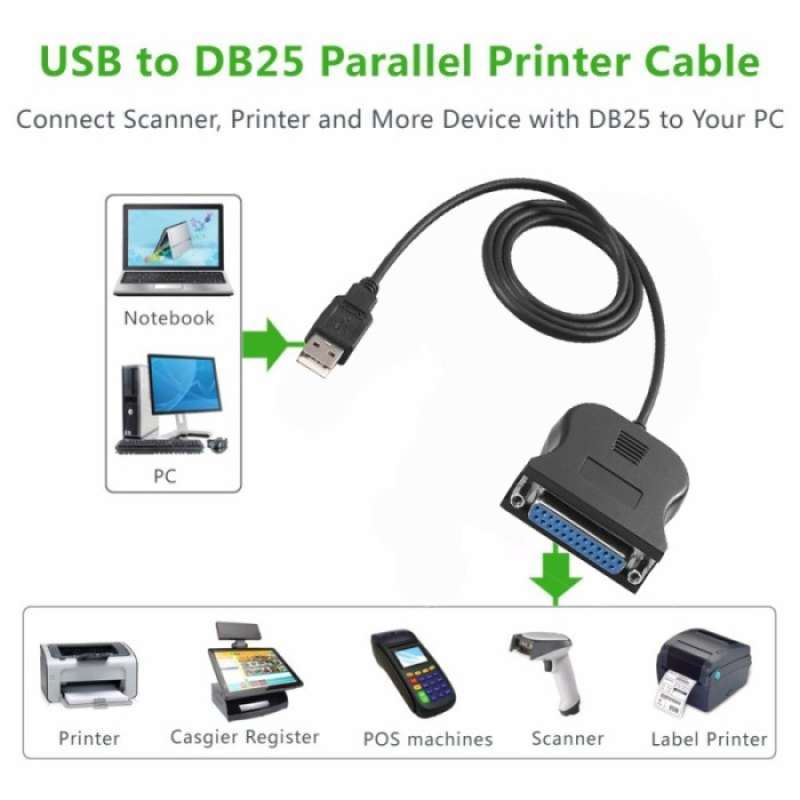 Promo Usb To Parallel Port Db25 Female Cable Adapter Diskon 23 Di