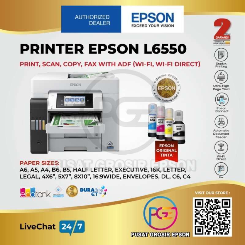 Jual Epson Ecotank L6550 A4 Colour Wi-Fi Duplex All-In-One Ink Tank ...