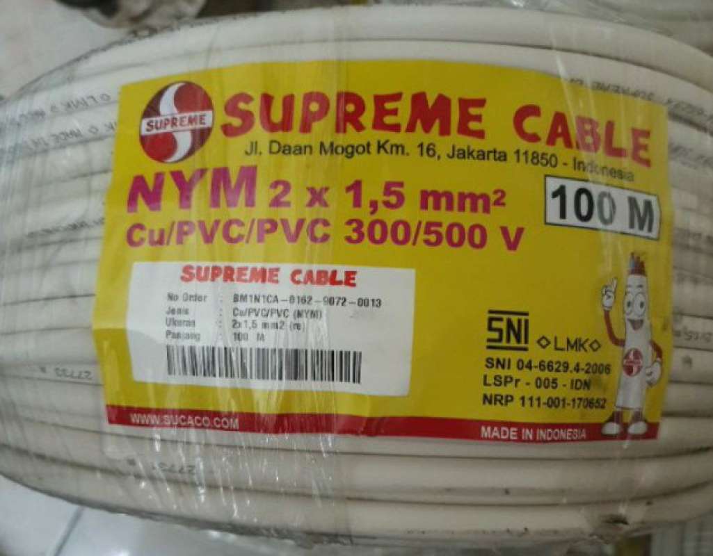 Promo Kabel Listrik SUPREME NYM 2x1.5mm 2X1,5mm 100m (Meter) / Roll ...