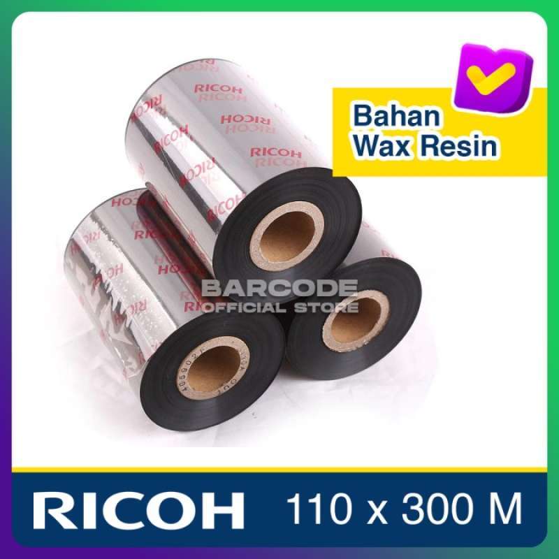Promo RIBBON PRINTER BARCODE RICOH WAX RESIN 110 X 300 METER ( B110A ...