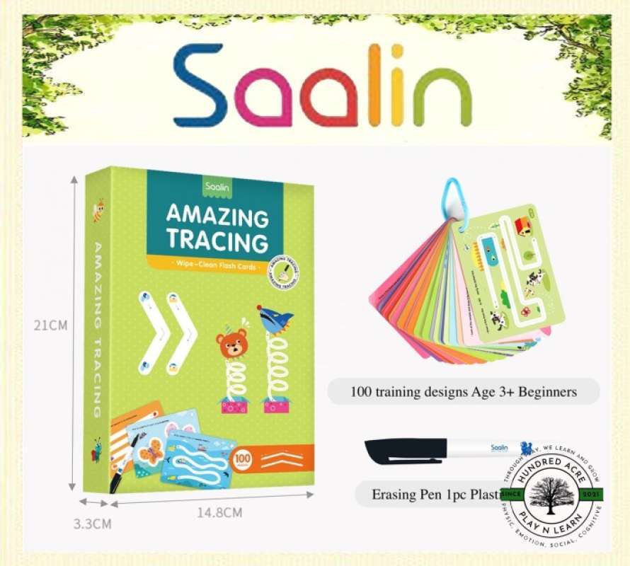 Jual Saalin Wipe Clean Flash Cards Amazing Tracing Abc Number Dot To ...