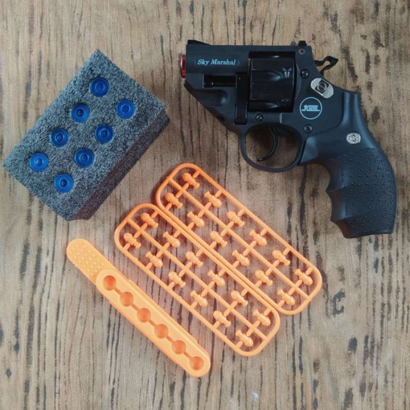Promo Sky Marshal 9mm Semi Auto Pistol Mainan Dart Blaster Soft Bullet ...