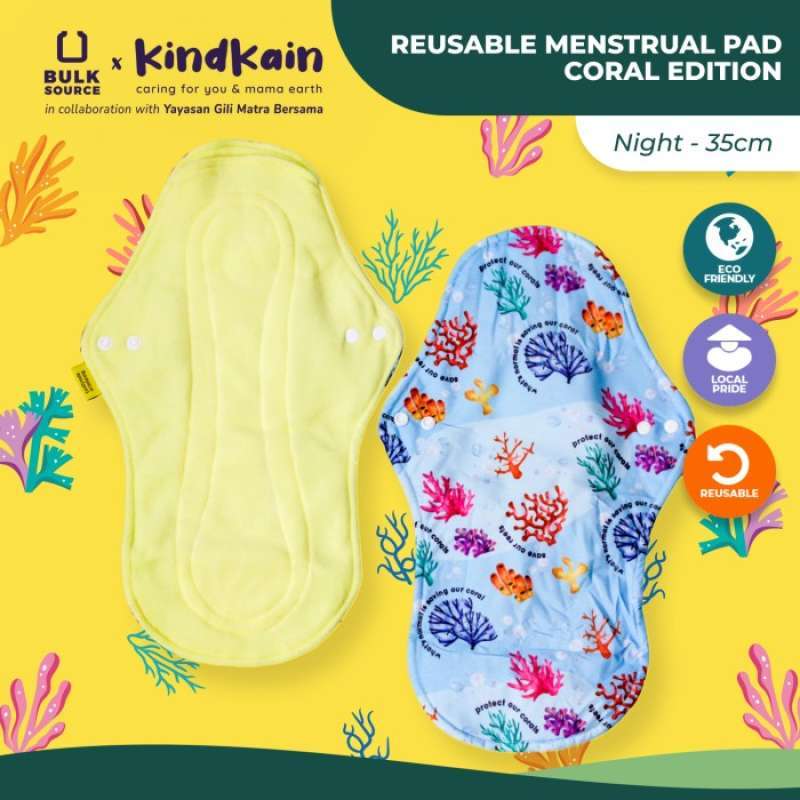 Promo KindKain - Menstrual Pad Night Coral / Pembalut Kain Pakai Ulang ...