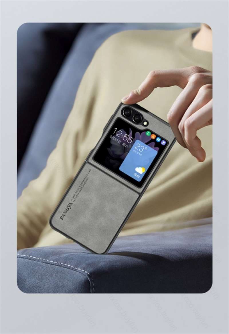 Jual SAMSUNG GALAXY Z FLIP 5 5G FANOYA PREMIUM NAPPA LEATHER CASE ...