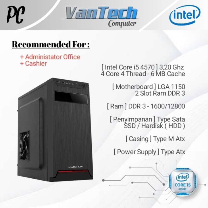 Promo Pc Cpu Komputer Rakitan Core I5 4570 Admin Dan Office Diskon 23% ...