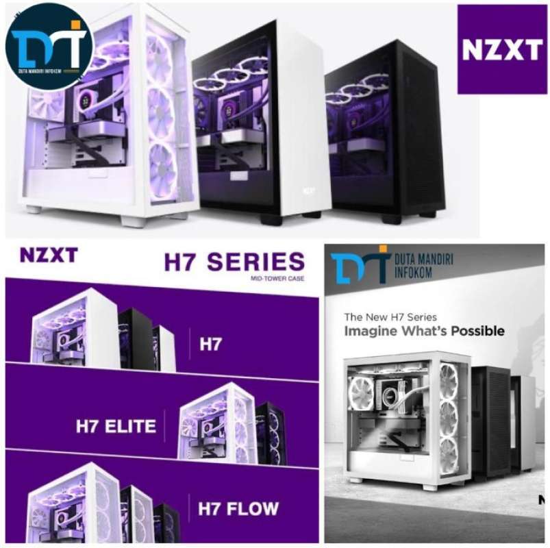 Promo NZXT H7 I Flow I Elite - Matte White I Black - Mid Tower Gaming ...